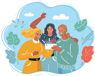 Three friends together people get together Vector Image