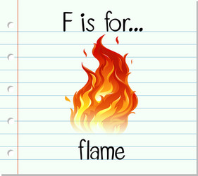Flashcard letter f is for fire Royalty Free Vector Image