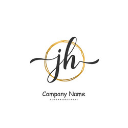 J h jh initial handwriting and signature logo Vector Image
