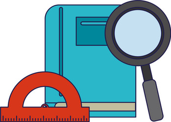 School utensils and supplies blue lines Royalty Free Vector