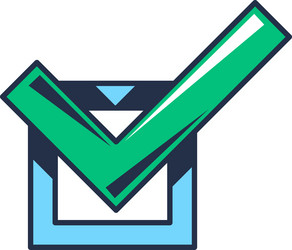 Pixelated correct vote mark green pixel check Vector Image