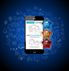 App development infographic concept background Vector Image