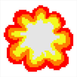 Nuclear explosion with pixel art Royalty Free Vector Image