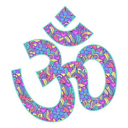 Classic aum om omkara symbol in sunburst Vector Image