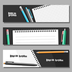 Notebook cover design set Royalty Free Vector Image