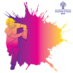 Creative cricket player banner design Royalty Free Vector