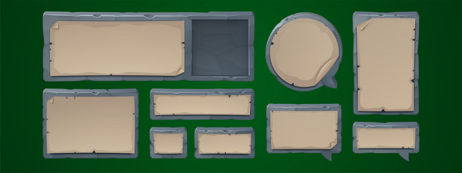 Game dialogue boxes speech bubbles and frames Vector Image