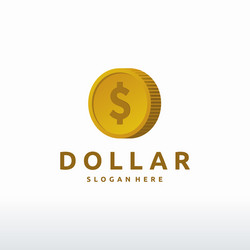 Gold coin logo designs concept dollar Royalty Free Vector