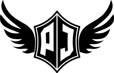 Xc logo emblem with winged and shield template Vector Image