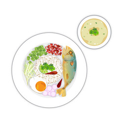 Fish porridge Royalty Free Vector Image - VectorStock