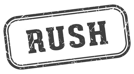 Rush stamp rush rectangular stamp on white Vector Image