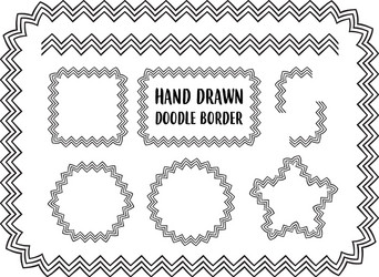 Set of hand drawn doodle border Royalty Free Vector Image