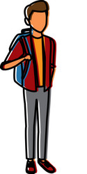 Student boy cartoon Royalty Free Vector Image - VectorStock