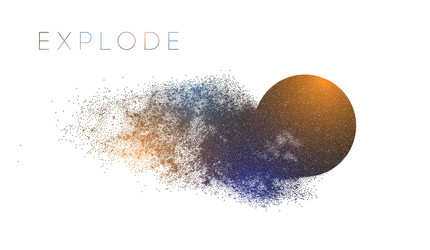 Square explosion with abstract burst Royalty Free Vector