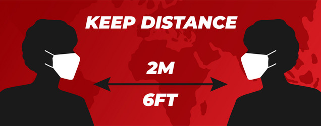Keep distance people 2 m or 6 feet Royalty Free Vector Image