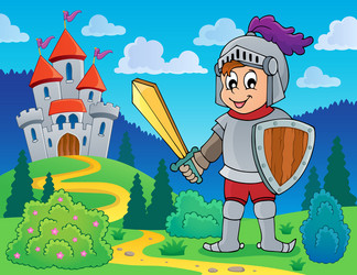 Knight theme image 2 Royalty Free Vector Image