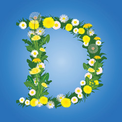 Daisy realistic letter Royalty Free Vector Image