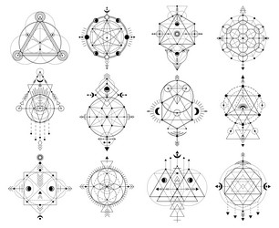 Sacred geometry icons Royalty Free Vector Image