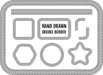 Set of hand drawn doodle border Royalty Free Vector Image