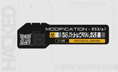 Cyberpunk Warning Label Royalty Free Vector Image