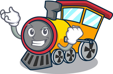 Successful train character cartoon style Vector Image