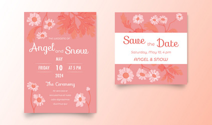 Two invitation cards for the wedding celebration Vector Image