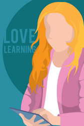 Love learning cartoon design Royalty Free Vector Image