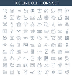 100 old icons Royalty Free Vector Image - VectorStock
