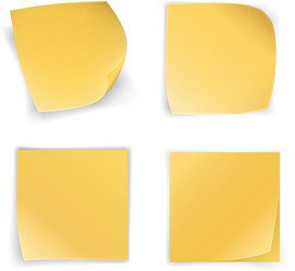Yellow paper notes top view note sticker Vector Image