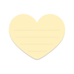 Heart shape yellow sticky note valentines day Vector Image