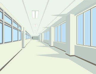 Interior of school hall in flat style Royalty Free Vector