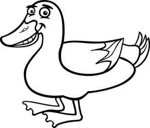 Farm duck cartoon for coloring book Royalty Free Vector