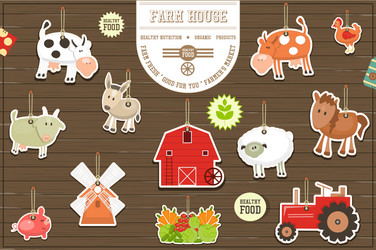 Farm elements collection Royalty Free Vector Image
