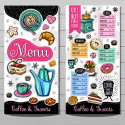 Hand drawn menu Royalty Free Vector Image - VectorStock