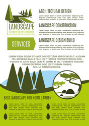 Poster for green landscape design company Vector Image