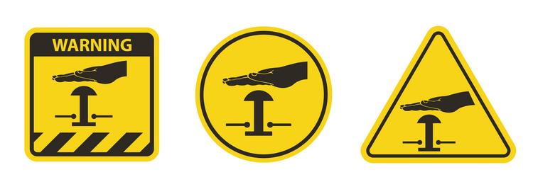 Hand press the emergency button icon symbol sign Vector Image