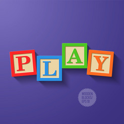 Wooden blocks numbers Royalty Free Vector Image