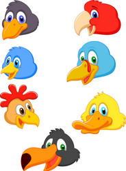 Cartoon happy animal head collection Royalty Free Vector