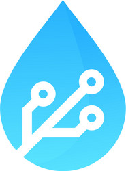 Pixel art water logo icon design Royalty Free Vector Image
