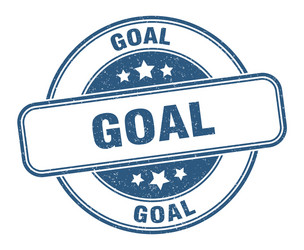 Goal stamp label round grunge sign Royalty Free Vector Image