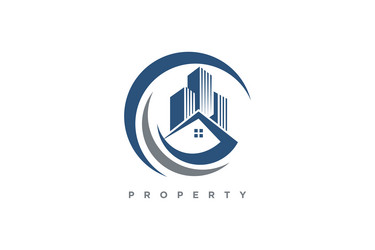 Property logo design icon with modern style Vector Image
