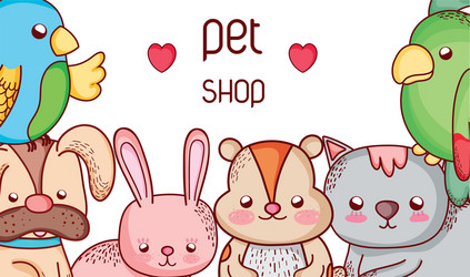 Pet shop cute cartoons Royalty Free Vector Image