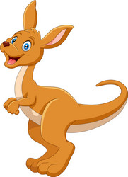 Cartoon funny kangaroo is smiling Royalty Free Vector Image