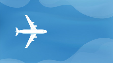 Flight of the plane above ground top view Vector Image