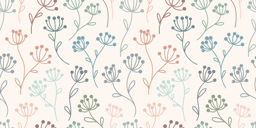 Black and pastel floral pattern background Vector Image