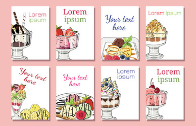 Ice cream sticker set excellent print Royalty Free Vector