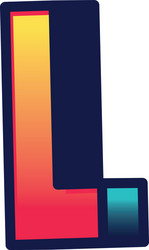 3d l letter design Royalty Free Vector Image - VectorStock