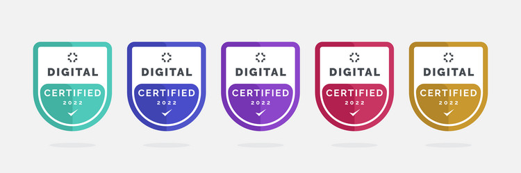 Certification badge design template Royalty Free Vector