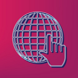 Earth globe with cursor gray 3d printed Royalty Free Vector