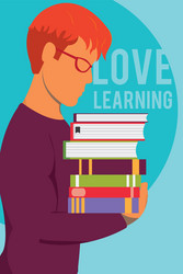 Love learning cartoon design Royalty Free Vector Image